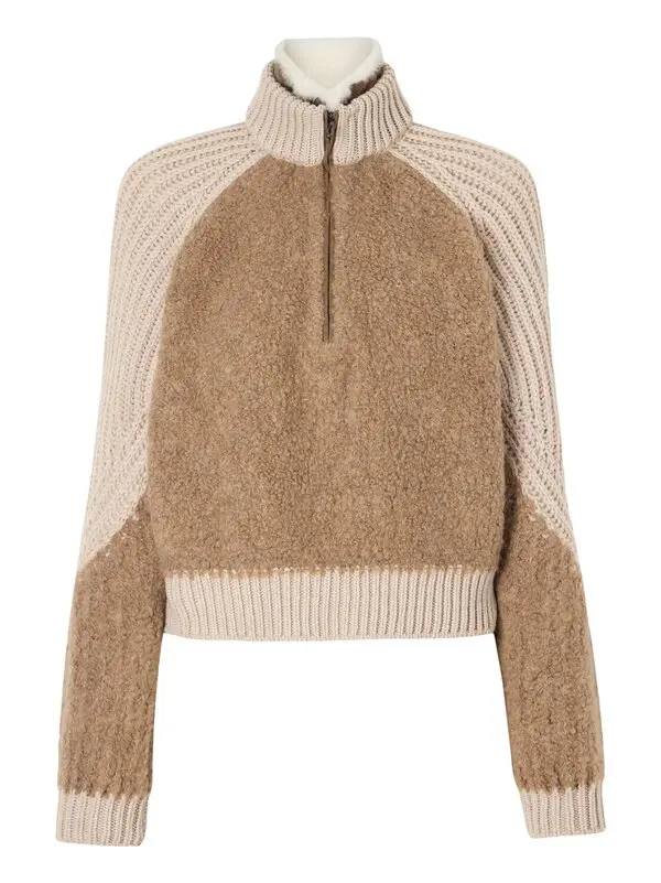 Sease Alsek Alpaca-blend Cashmere Half-zip Sweater - Brown