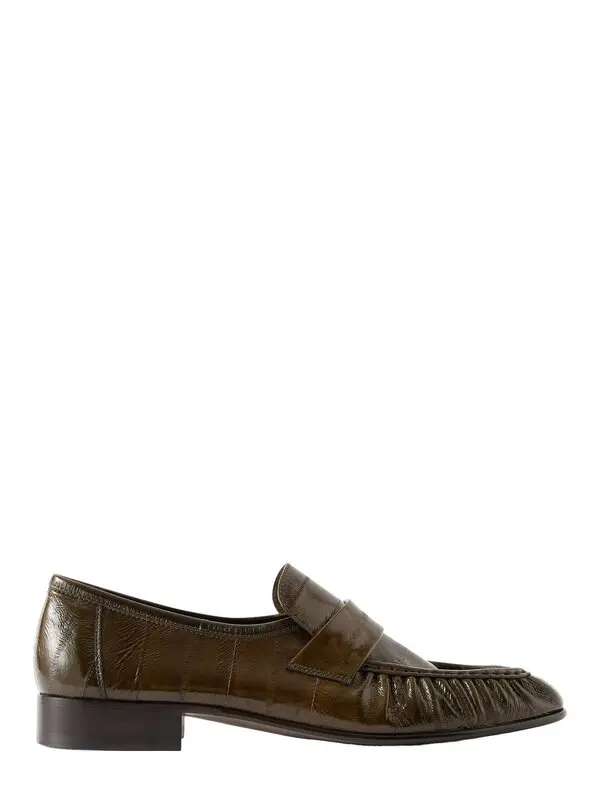 THE ROW Eel Leather Loafers - Green