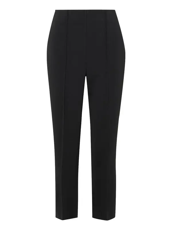 RÓHE Pintucked Grain De Poudre Skinny Pants - Black