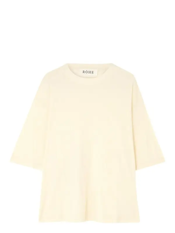 RÓHE Oversized Wool-jersey T-shirt - Off-white