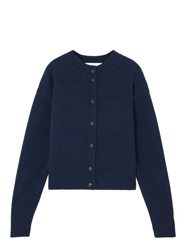 RÓHE Cropped Wool-blend Cardigan - Blue
