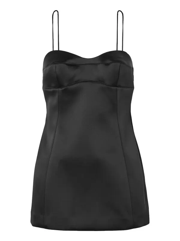 RÓHE Paneled Duchesse-satin Peplum Bustier Top - Black