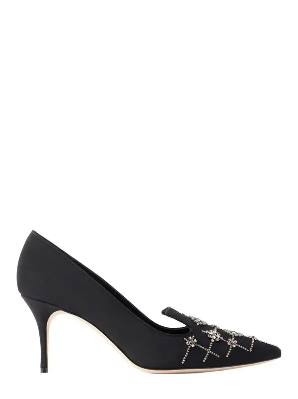 Manolo Blahnik Ralypla 70 Embellished Pumps - Black