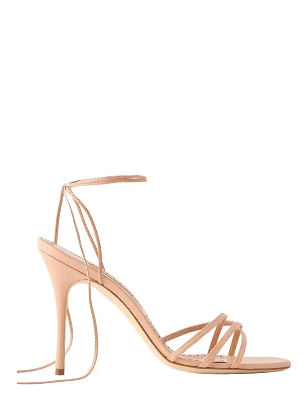Manolo Blahnik Leva 105 Leather Sandals - Blush
