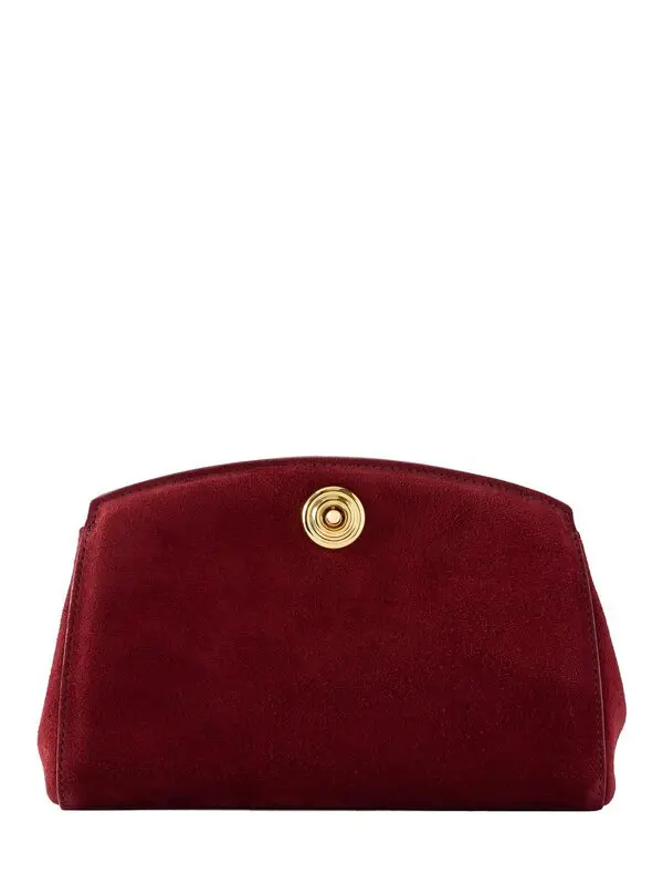 LIFFNER Suede Clutch - Burgundy