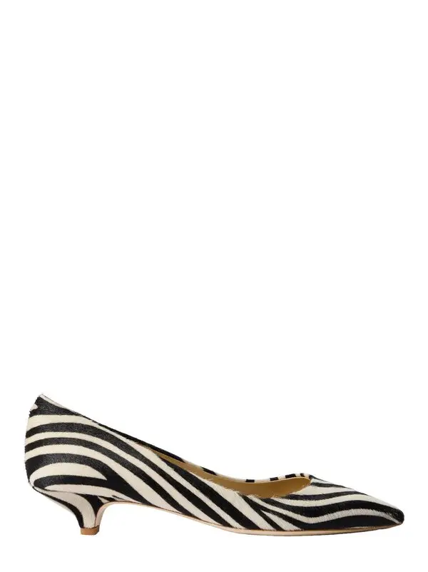 JAMIE HALLER Kitty Point Zebra-print Pony Hair Pumps - Animal Print