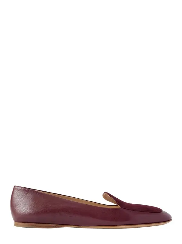 Gabriela Hearst Aveda Suede-trimmed Leather Loafers - Burgundy