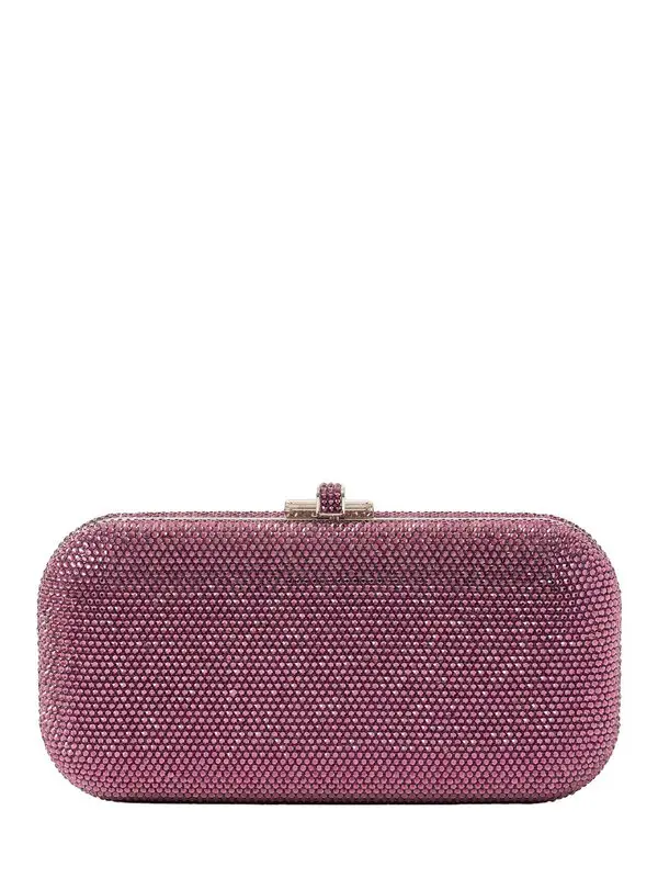 Judith Leiber Long Slide Crystal Clutch - Pink
