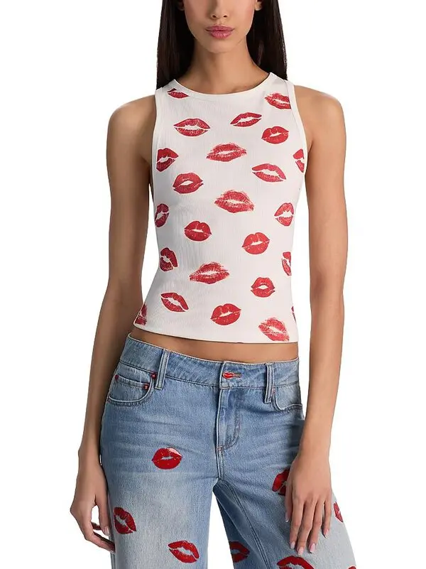 Alice + Olivia Allen Tank Top - Lips