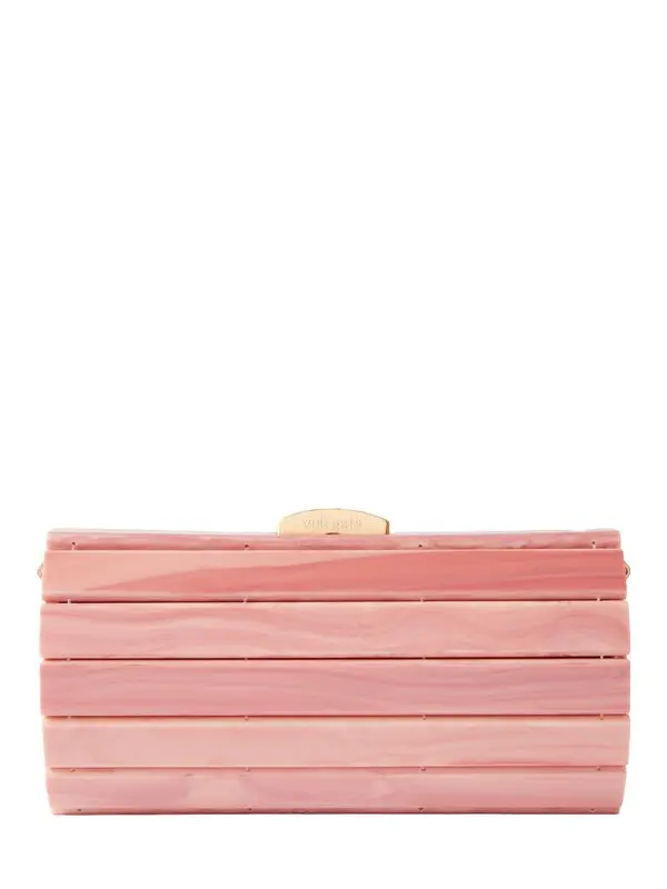 Cult Gaia Rolie Polie Mini Marbled Acrylic Clutch - Pink
