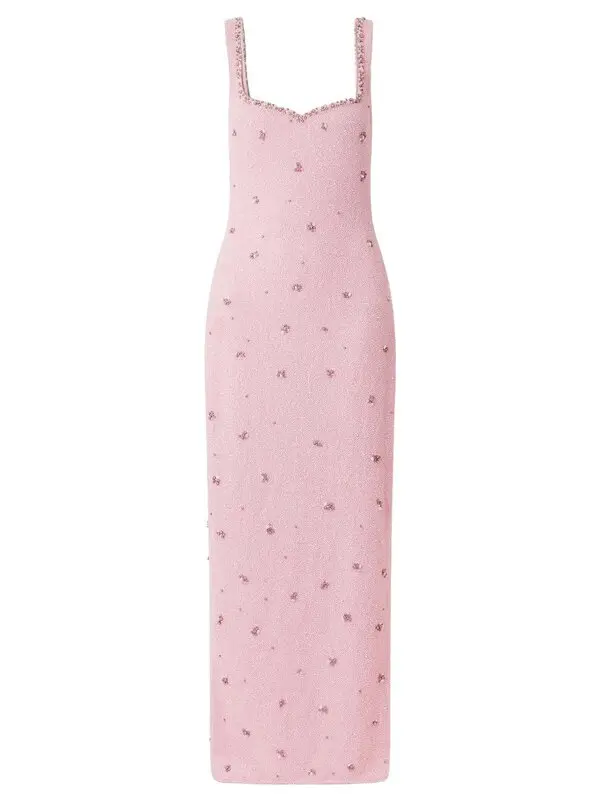 CLIO PEPPIATT Sophia Embellished Stretch-mesh Gown - Pink