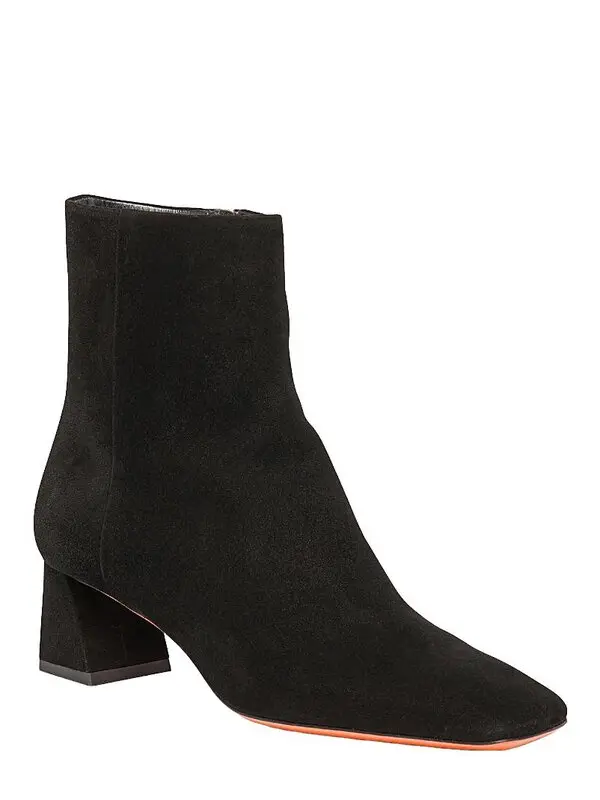 Santoni Suede Ankle Boots - Black