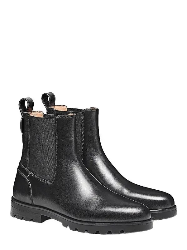 Santoni Leather Chelsea Boots - Black