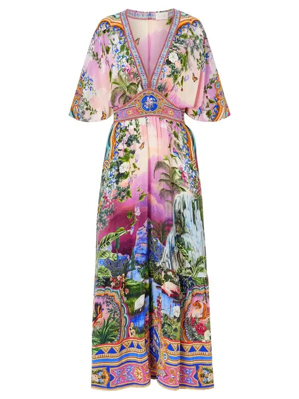 Camilla Crystal-embellished Printed Silk Maxi Dress - Multi