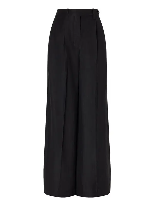 Brunello Cucinelli Pleated Wide-leg Pants - Black