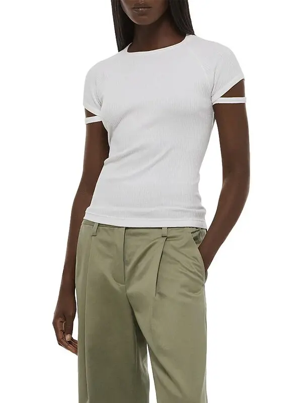 Helmut Lang Crewneck Raglan Crop Tee - Optic White