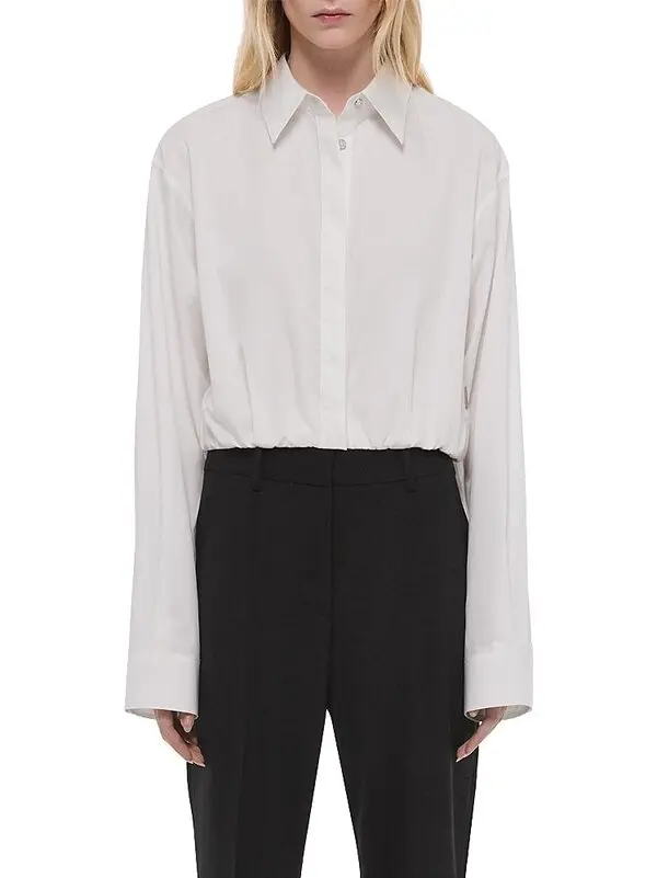 Helmut Lang Gathered Hem Crop Top - White