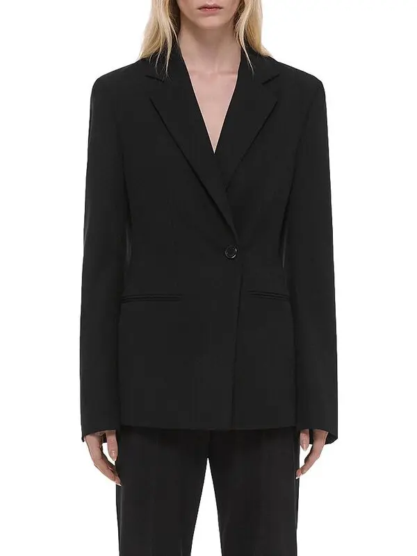 Helmut Lang Gab Wool Blazer - Black