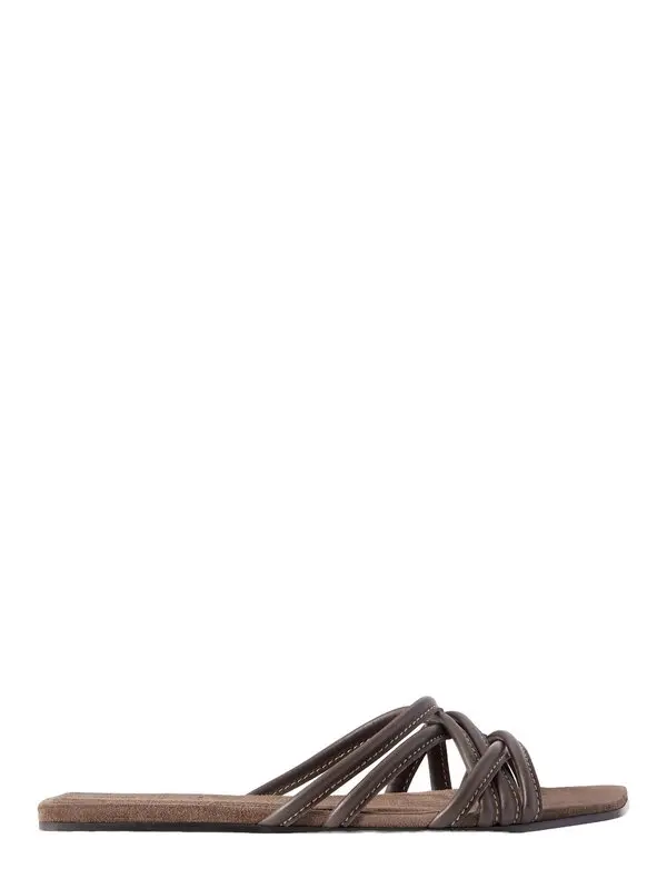 Brunello Cucinelli Leather Strappy Sandals - Brown