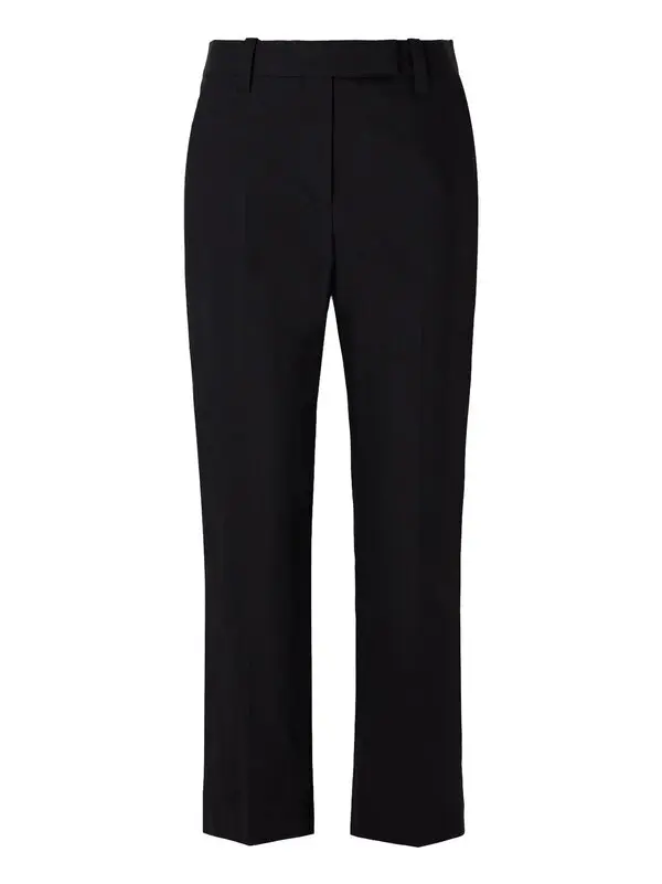 Brunello Cucinelli Pleated Stretch-cotton Twill Tapered Trousers - Black