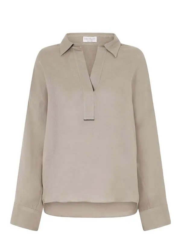 Brunello Cucinelli Linen Blouse - Army Green