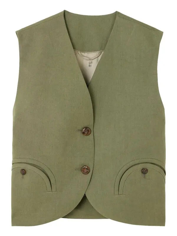 BLAZÉ MILANO Midday Sun Linen Vest - Green