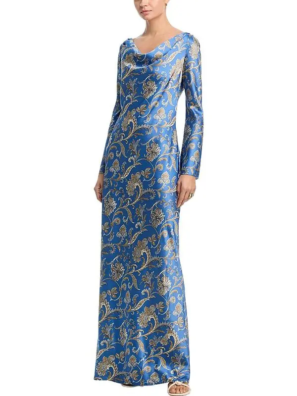 Veronica Beard Ember Stretch Silk Dress - Blue Coast