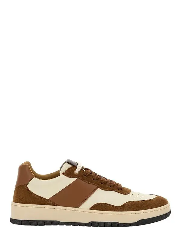 Boggi Milano Leather Low Top Sneakers - Brown