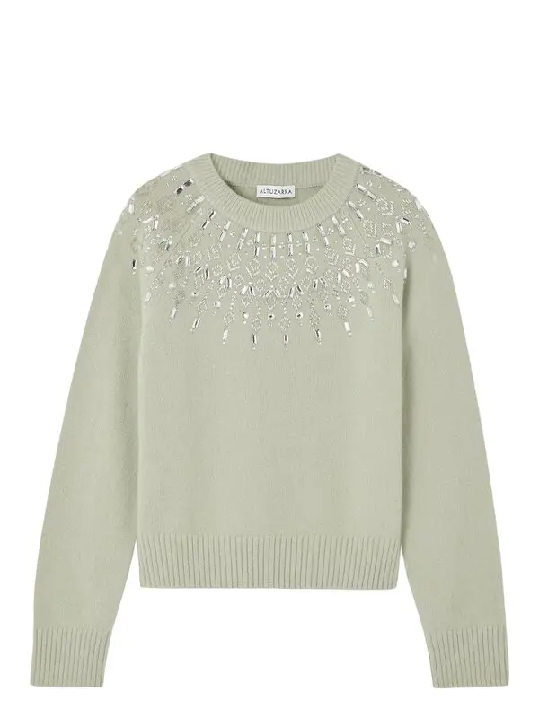 Altuzarra Harold Embellished Wool Sweater - Green