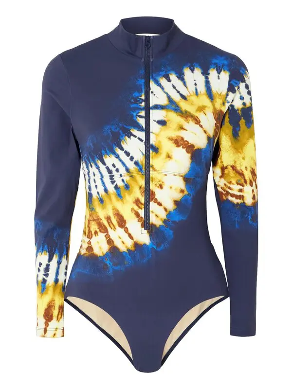 ALEMAIS Martine Tie-dye Half-zip Swimsuit - Blue