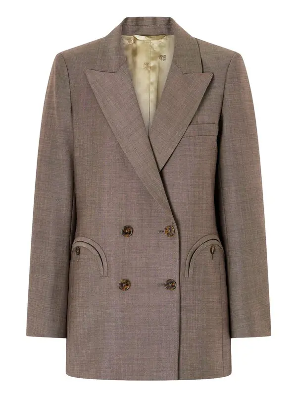 BLAZÉ MILANO Aile Everyday Double-breasted Wool And Mohair-blend Blazer - Brown