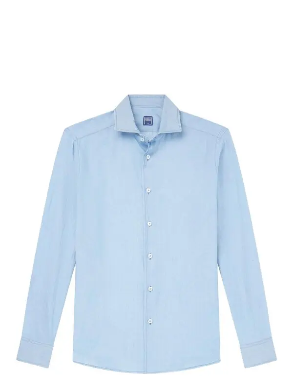 Fedeli Sean Cotton-chambray Shirt - Blue