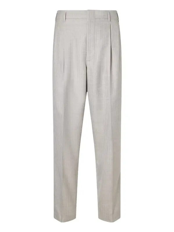 Brunello Cucinelli Tapered Pleated Cashmere And Silk-blend Suit Trousers - Neutrals