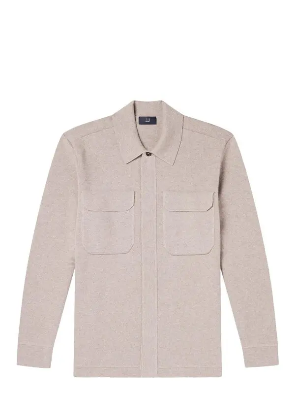 Dunhill Cotton And Cashmere-blend Overshirt - Neutrals