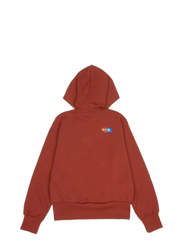 Comme Des Garçons X Invader Doublewappen Zip Up Sweatshirt - Red