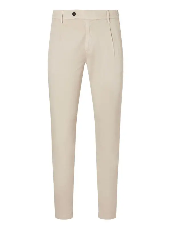 Eleventy Slim-fit Stretch Cotton-twill Chinos - Neutrals