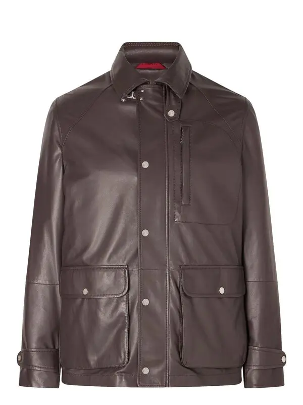 Brunello Cucinelli Leather Jacket - Brown