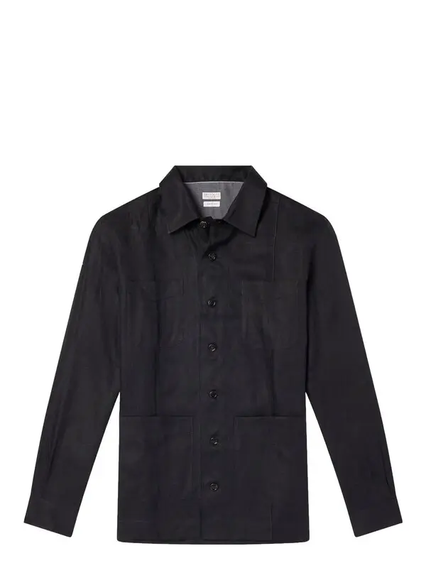Brunello Cucinelli Linen Overshirt - Black