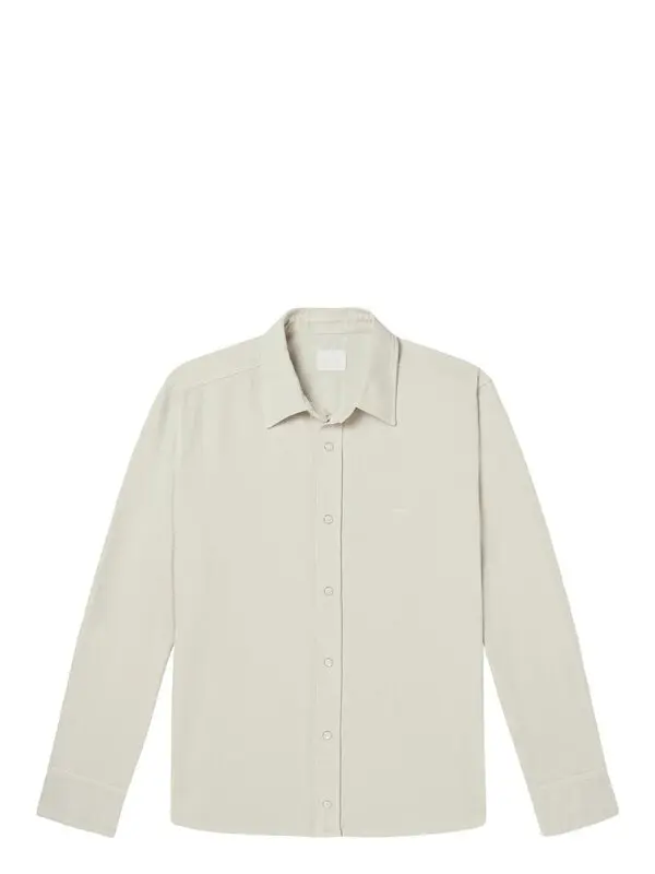 A.p.c. Logo-embroidered Cotton-twill Overshirt - Neutrals