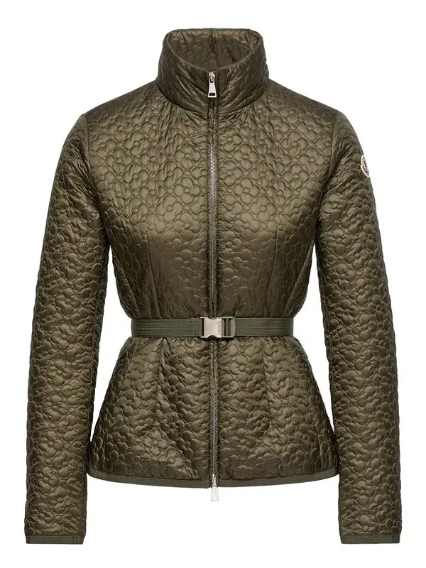 Moncler Floral-quilted Down Jacket - Green