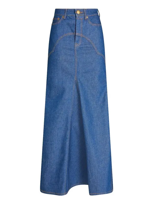 Zimmermann Denim Maxi Skirt - Mid Denim