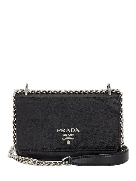 FWRD RENEW Prada Saffiano Crossbody Bag - Black