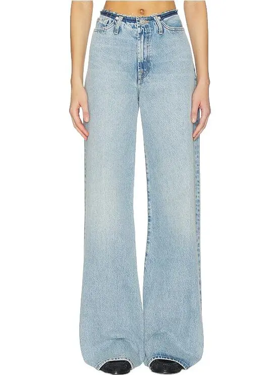 7 For All Mankind Lotta Wide Leg Jeans - Blue Erosion