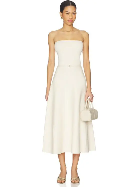 KARINA GRIMALDI Eira Strapless Midi Dress - White