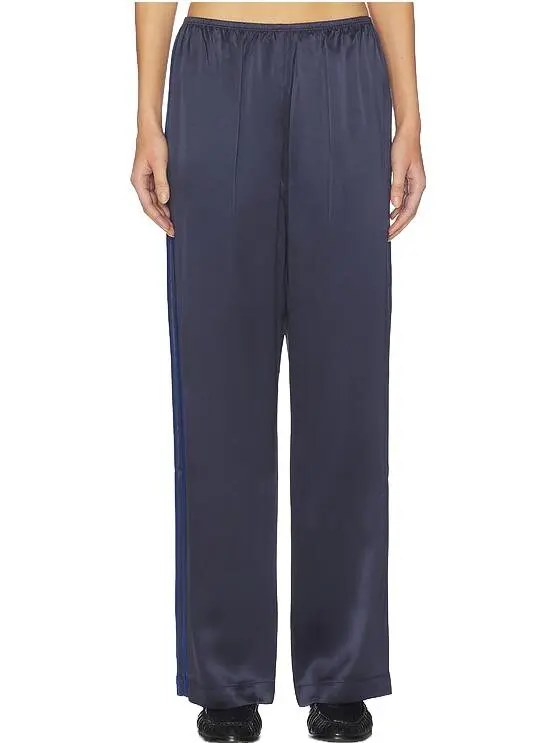 Donni. Silk Stripe Simple Pant - Navy & Blueberry