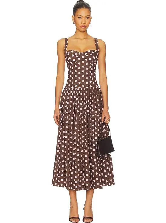 Cara Cara Santiago Midi Dress - Joelle Dot Brown