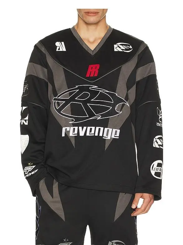 REVENGE Racer Patch Moto Jersey - Black