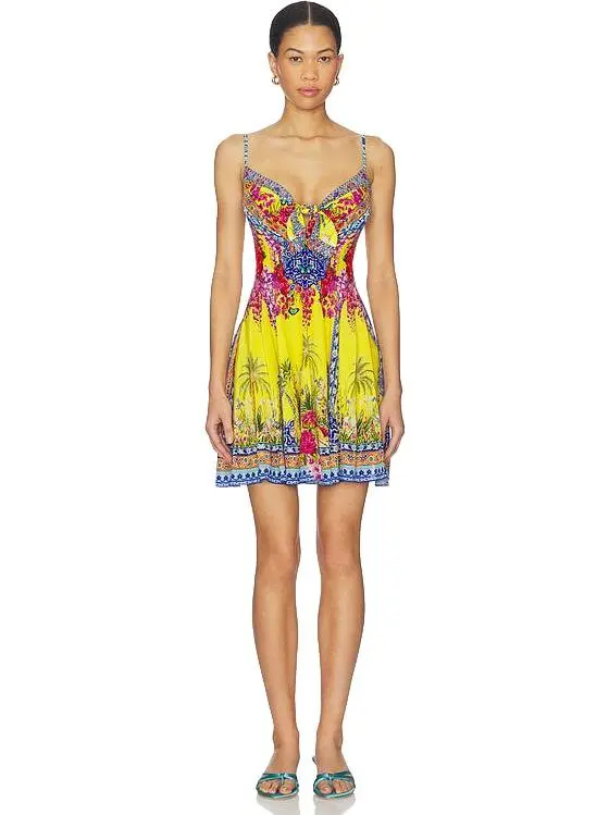 Camilla Short Dress With Tie Front - Sultanahmet Summer