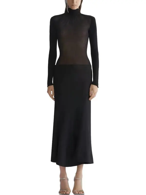 MUGLER High-neck Long-sleeve Dress - Black
