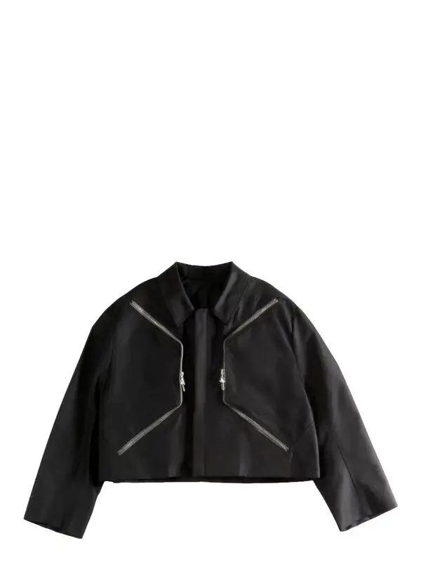 Rick Owens Zip-up Cropped Jacket - Black